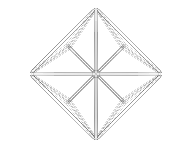 3D Printed Wireframe Shape Triakis Octahedron by MR.AnyCAD | Pinshape