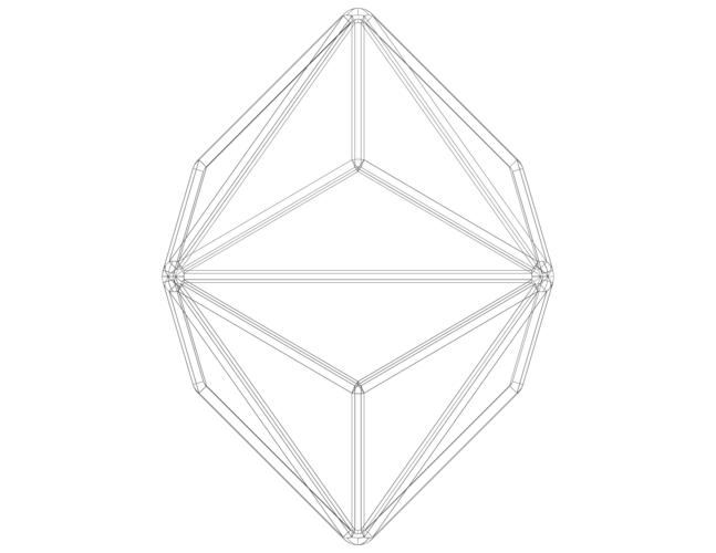 3D Printed Wireframe Shape Triakis Octahedron by MR.AnyCAD | Pinshape