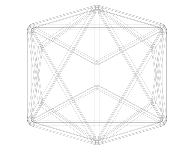 3D Printed Wireframe Shape Triakis Octahedron by MR.AnyCAD | Pinshape