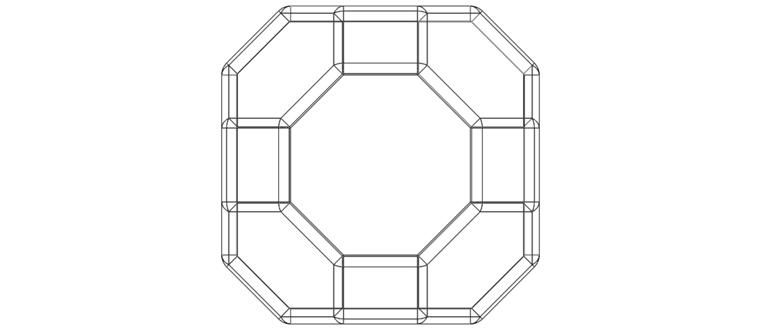3D Printed Wireframe Shape Truncated Cuboctahedron by MR.AnyCAD | Pinshape