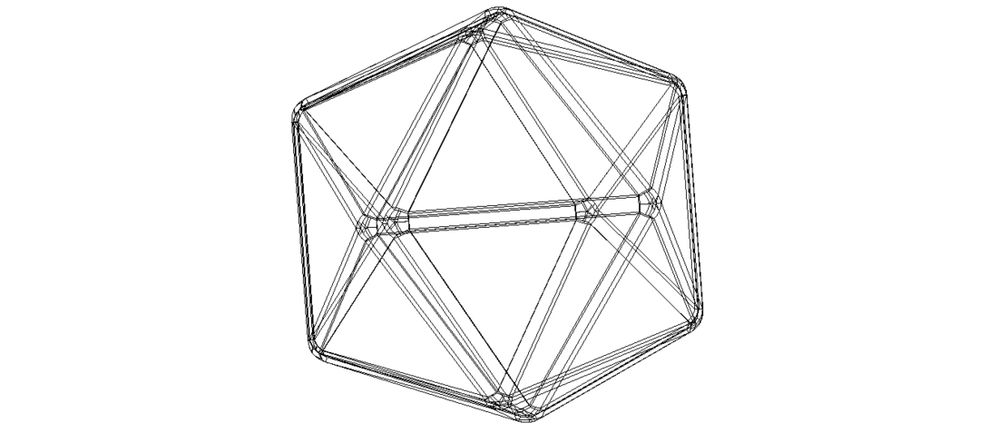 3D Printed Wireframe Icosahedron by MR.AnyCAD | Pinshape