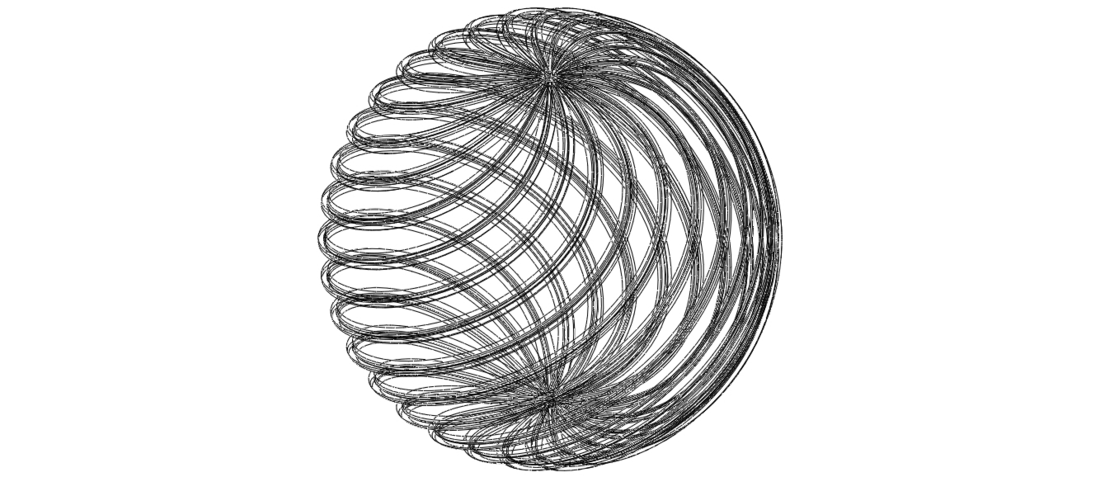 3D Printed Wireframe Shape Geometric Twisted Sphere by MR.AnyCAD | Pinshape