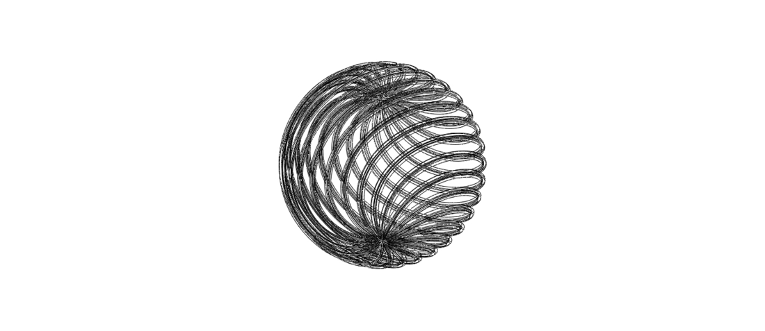 3D Printed Wireframe Shape Geometric Twisted Sphere by MR.AnyCAD | Pinshape