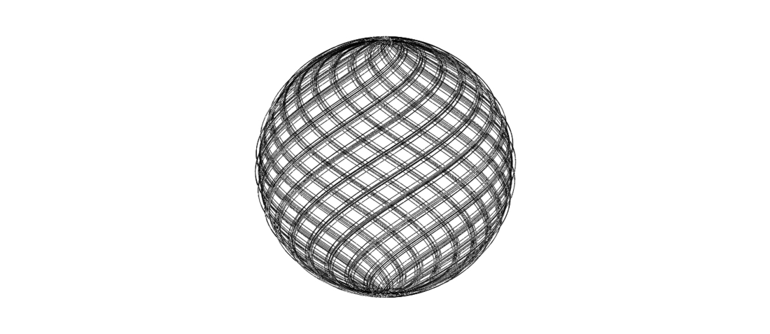 3D Printed Wireframe Shape Geometric Twisted Sphere by MR.AnyCAD | Pinshape