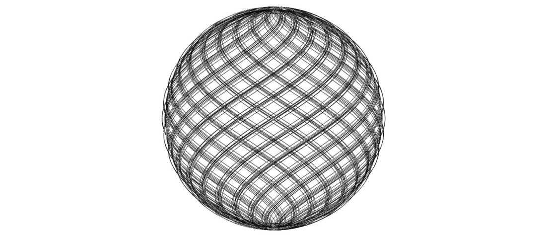 3D Printed Wireframe Shape Geometric Twisted Sphere by MR.AnyCAD | Pinshape