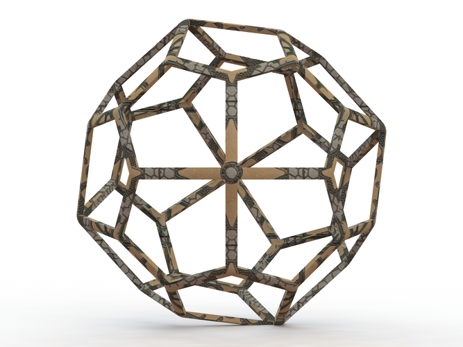 3D Printed Wireframe Shape Pentagonal Icositetrahedron by MR.AnyCAD ...