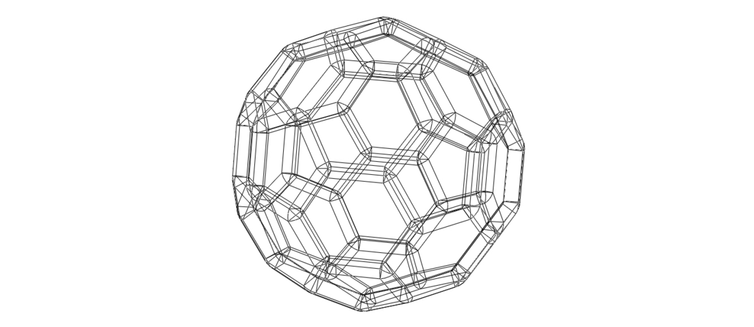 3D Printed Wireframe Shape Truncated Icosahedron by MR.AnyCAD | Pinshape