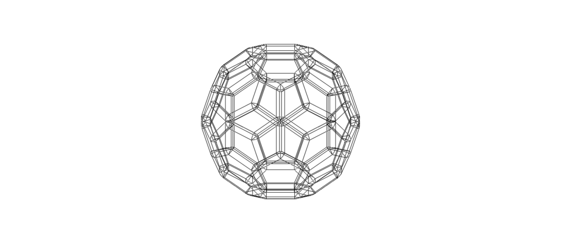 3D Printed Wireframe Shape Truncated Icosahedron by MR.AnyCAD | Pinshape