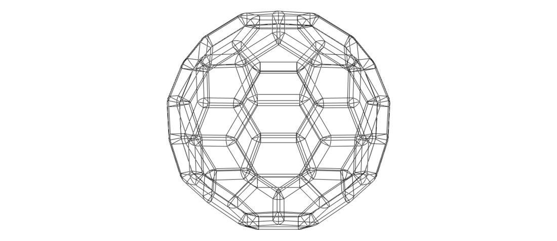 3D Printed Wireframe Shape Truncated Icosahedron by MR.AnyCAD | Pinshape