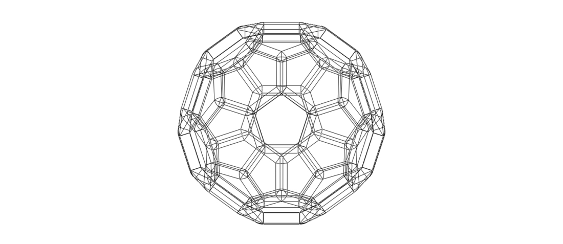 3D Printed Wireframe Shape Truncated Icosahedron by MR.AnyCAD | Pinshape
