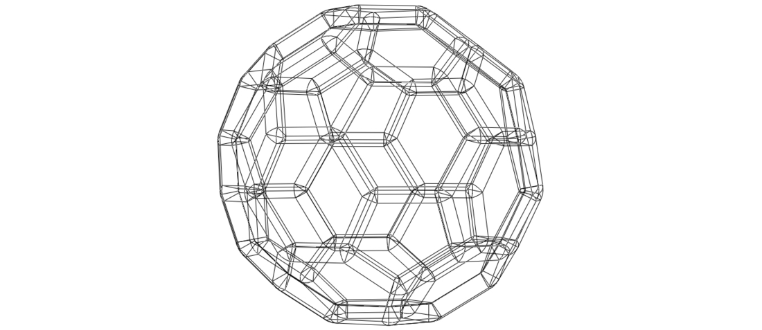 3D Printed Wireframe Shape Truncated Icosahedron by MR.AnyCAD | Pinshape