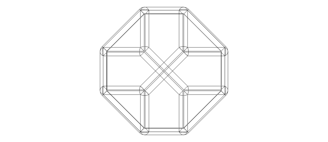 3D Printed Wireframe Shape Truncated Tetrahedron by MR.AnyCAD | Pinshape