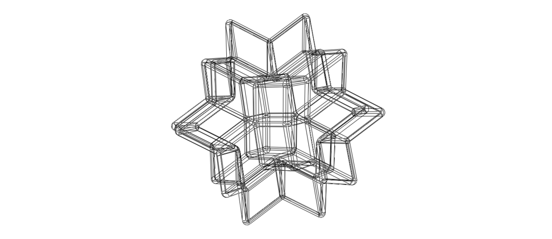 3D Printed Wireframe Shape Rhombic Hexecontahedron by MR.AnyCAD | Pinshape