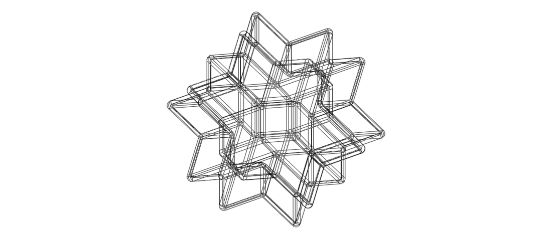 3D Printed Wireframe Shape Rhombic Hexecontahedron by MR.AnyCAD | Pinshape