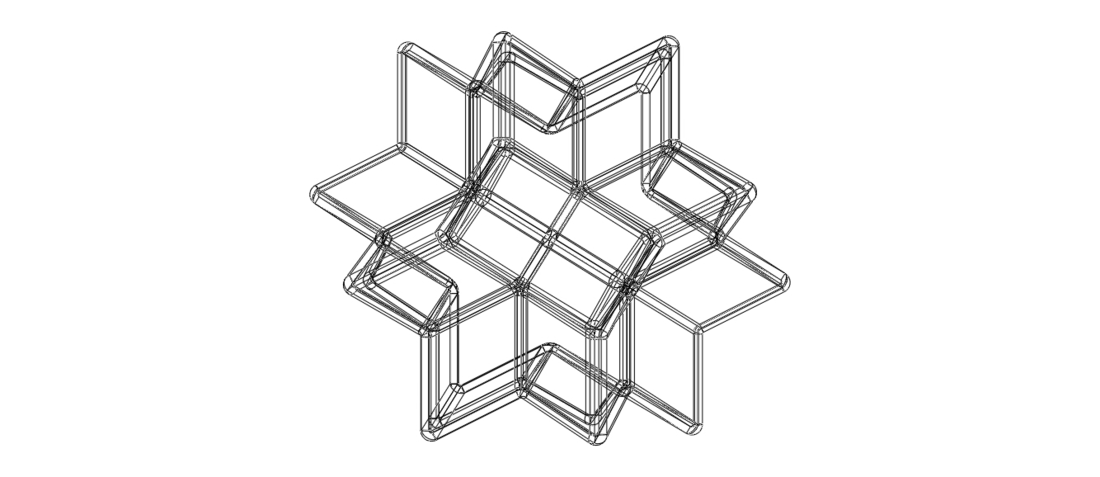 3D Printed Wireframe Shape Rhombic Hexecontahedron by MR.AnyCAD | Pinshape