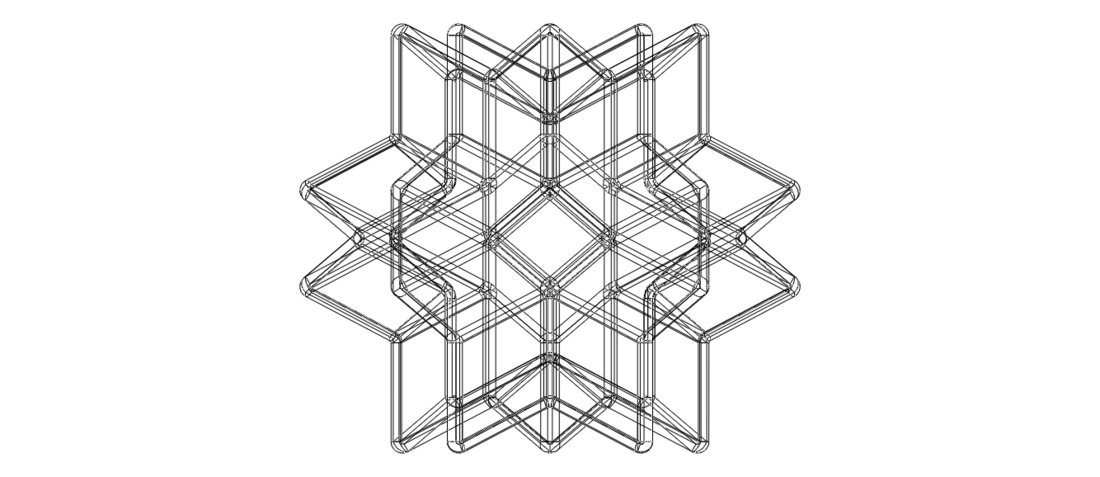 3D Printed Wireframe Shape Rhombic Hexecontahedron by MR.AnyCAD | Pinshape
