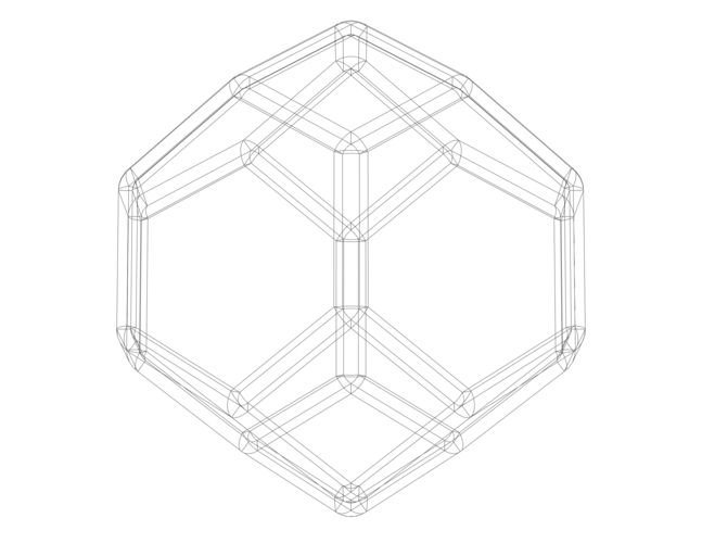 3D Printed Wireframe Shape Tetradecahedron by MR.AnyCAD | Pinshape