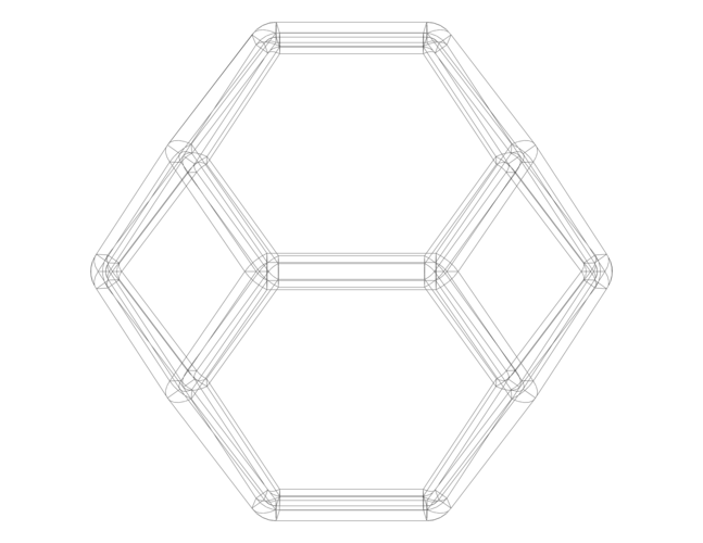 3D Printed Wireframe Shape Tetradecahedron by MR.AnyCAD | Pinshape