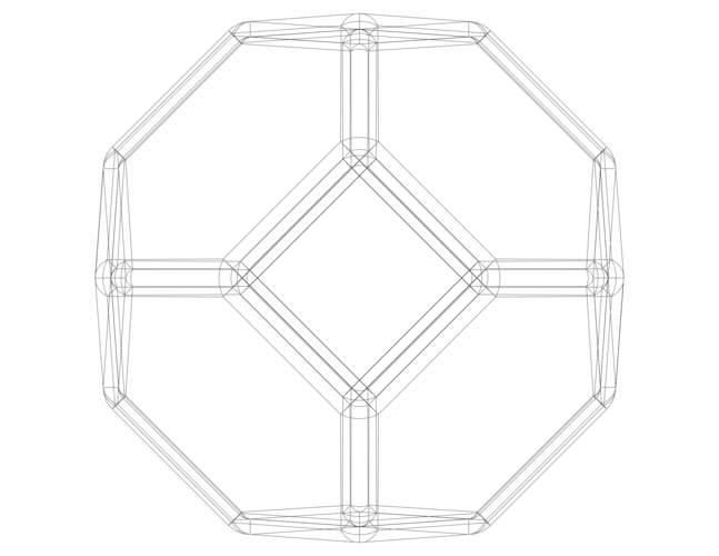 3D Printed Wireframe Shape Tetradecahedron by MR.AnyCAD | Pinshape