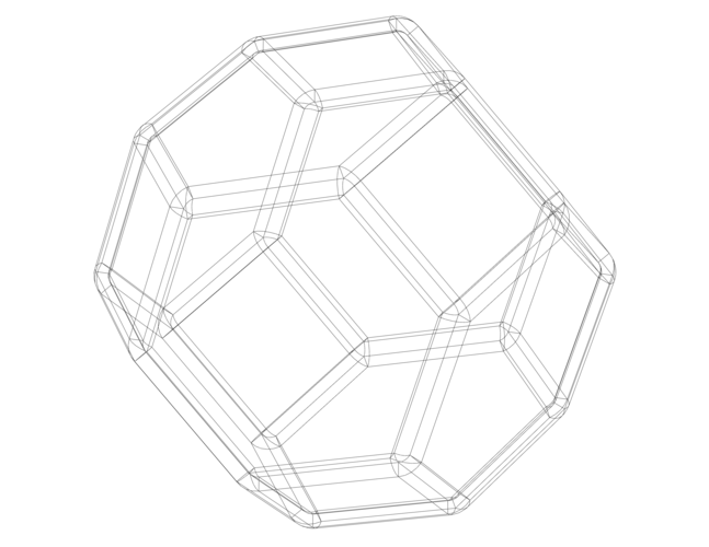 3D Printed Wireframe Shape Tetradecahedron by MR.AnyCAD | Pinshape