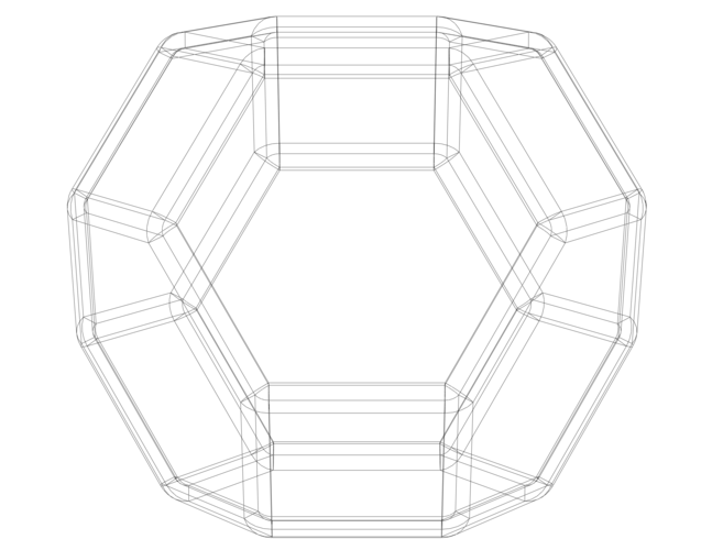 3D Printed Wireframe Shape Tetradecahedron by MR.AnyCAD | Pinshape