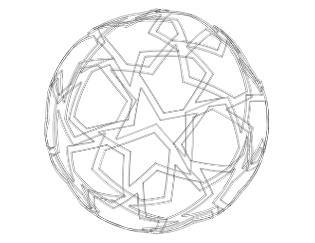 3D Printed Wireframe Shape Geometric Finale Ball by MR.AnyCAD | Pinshape