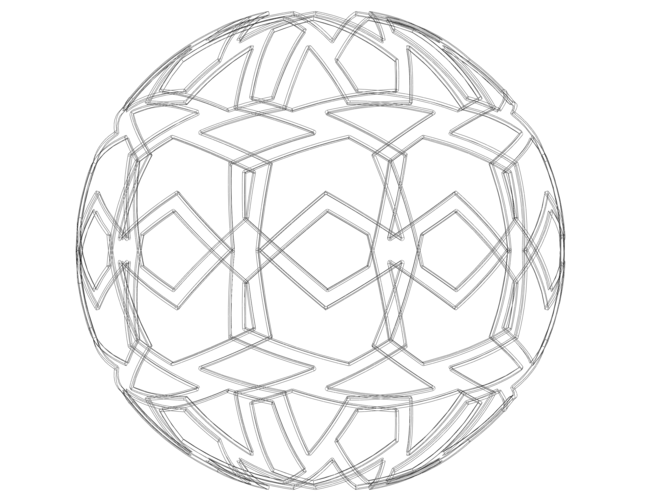 3D Printed Wireframe Shape Geometric Finale Ball by MR.AnyCAD | Pinshape