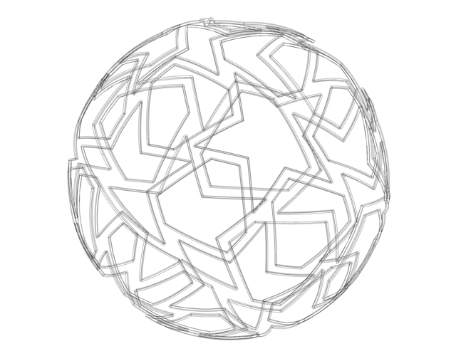 3D Printed Wireframe Shape Geometric Finale Ball by MR.AnyCAD | Pinshape