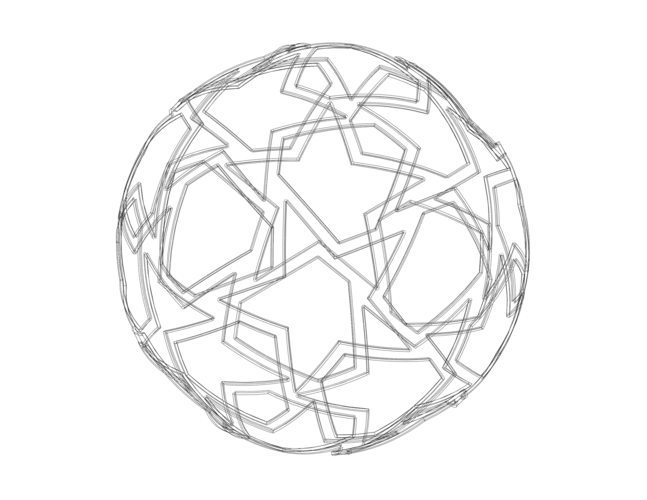 3D Printed Wireframe Shape Geometric Finale Ball by MR.AnyCAD | Pinshape