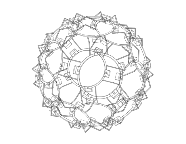 3d Printed Wireframe Shape Geometric Companion Dodecahedron By Mr