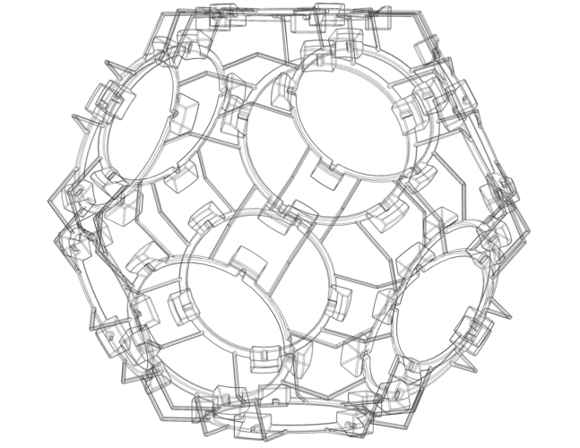3d Printed Wireframe Shape Geometric Companion Dodecahedron By Mr