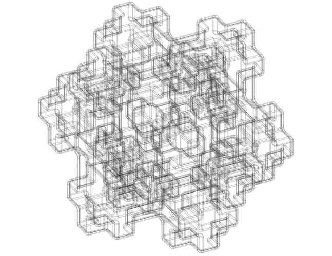 3D Printed Wireframe Shape Mosely Snowflake by MR.AnyCAD | Pinshape