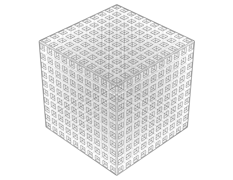 Simple Cubic Lattice Structure - Pinshape