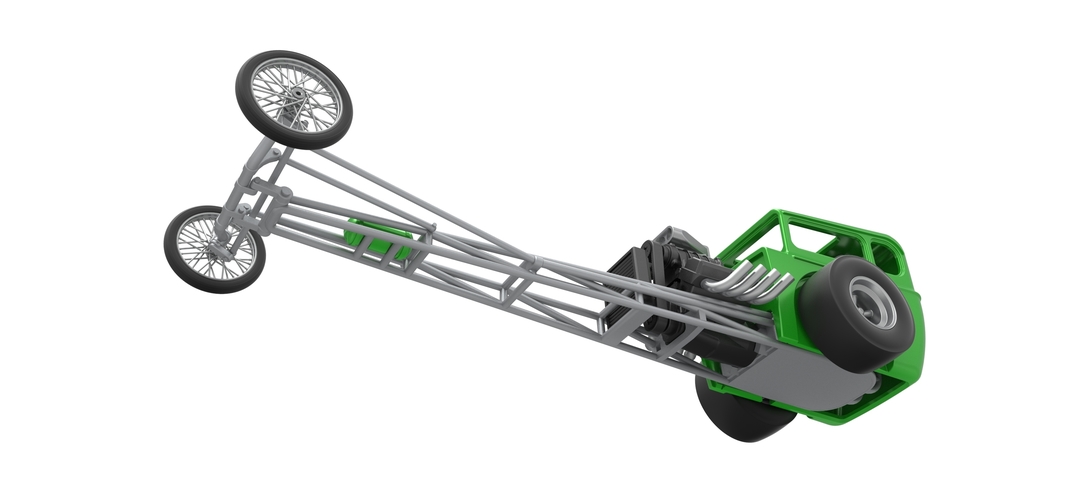 3D Printed Front engine old school dragster with shell V7 Scale 1:25 by ...