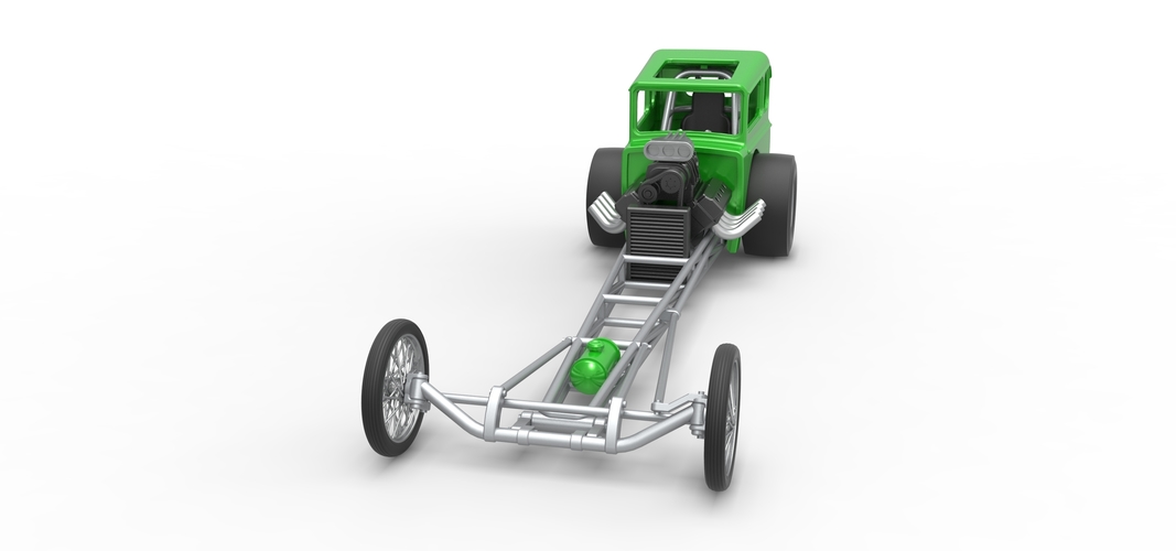 3D Printed Front engine old school dragster with shell V7 Scale 1:25 by ...