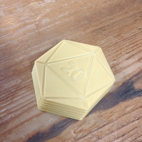 3D Printed D20 Coasters by Criticalprint3d | Pinshape