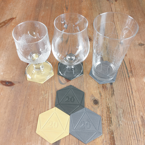 3D Printed D20 Coasters by Criticalprint3d | Pinshape