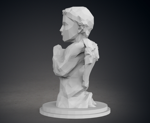 3D Printed Low Poly Praying Angel Statue by cesarcruz54 | Pinshape