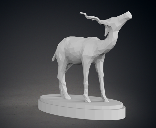 3D Printed Low Poly Springbok Statue by cesarcruz54 | Pinshape