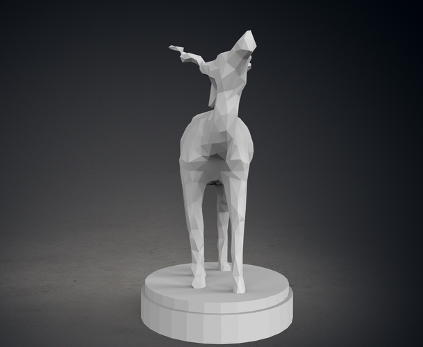 3D Printed Low Poly Springbok Statue by cesarcruz54 | Pinshape