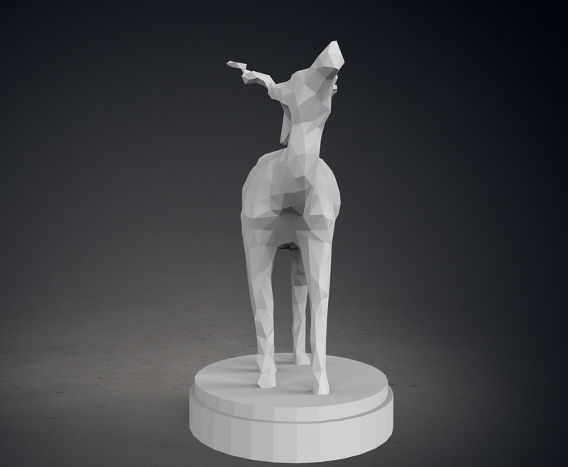 Low Poly Springbok Statue - Pinshape