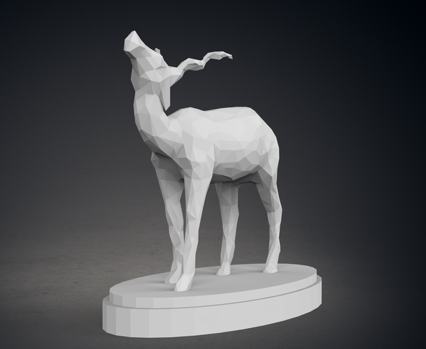 3D Printed Low Poly Springbok Statue by cesarcruz54 | Pinshape
