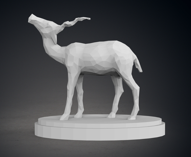 3D Printed Low Poly Springbok Statue by cesarcruz54 | Pinshape