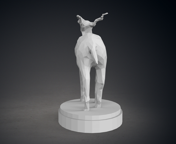 3D Printed Low Poly Springbok Statue by cesarcruz54 | Pinshape