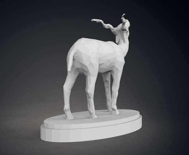 3D Printed Low Poly Springbok Statue by cesarcruz54 | Pinshape