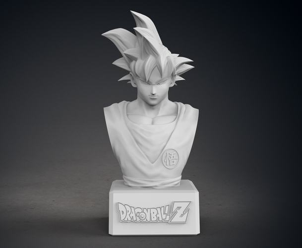 3D Printed Son Goku Bust by cesarcruz54 | Pinshape