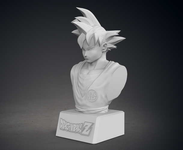 3D Printed Son Goku Bust by cesarcruz54 | Pinshape