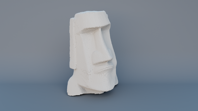 Moai Statue, Stylized Blocks - Pinshape