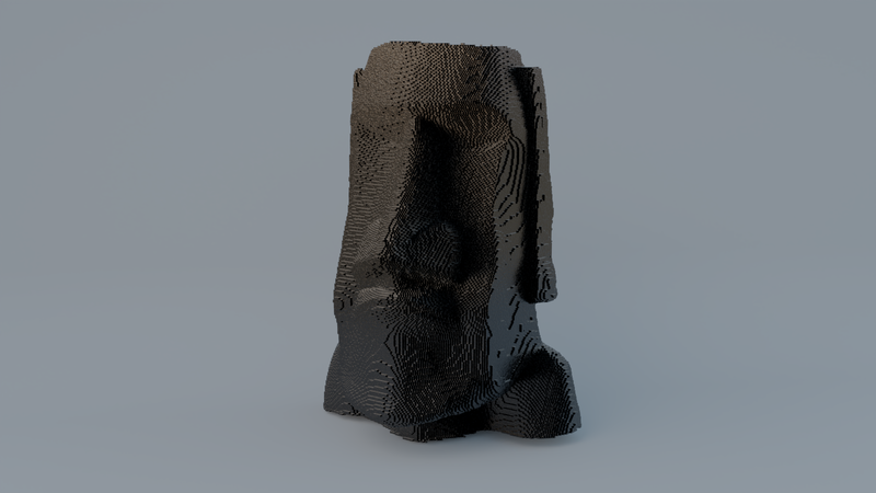 Moai Statue, Stylized Blocks - Pinshape