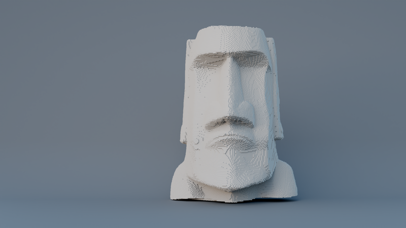 Moai Statue, Stylized Blocks - Pinshape